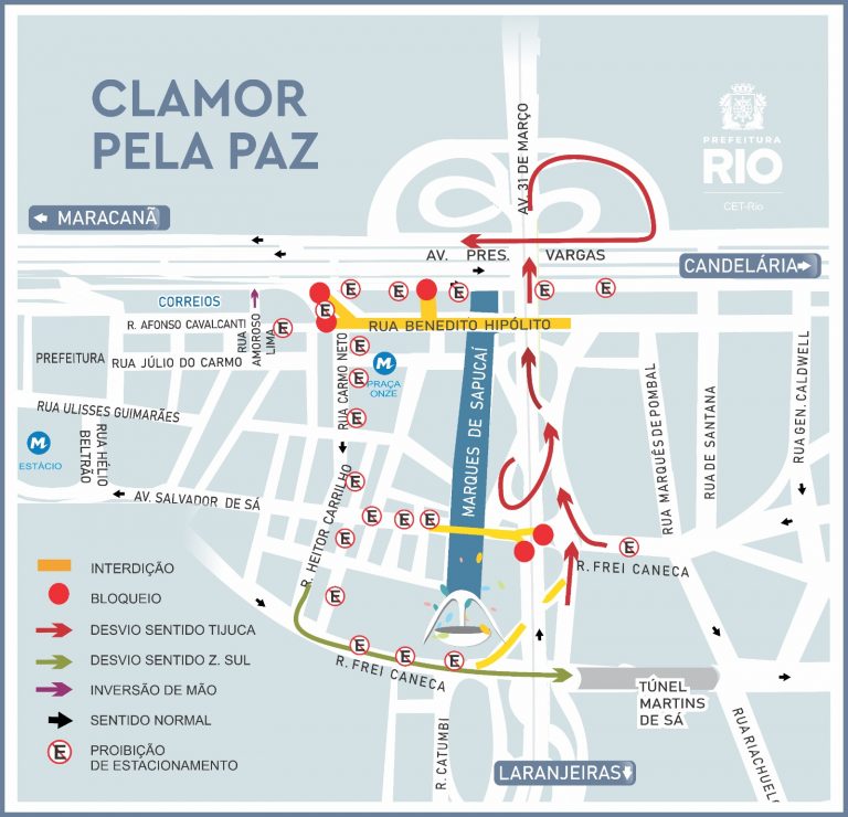 CET-Rio implanta esquema para evento Clamor pela Paz, no Sambódromo ...