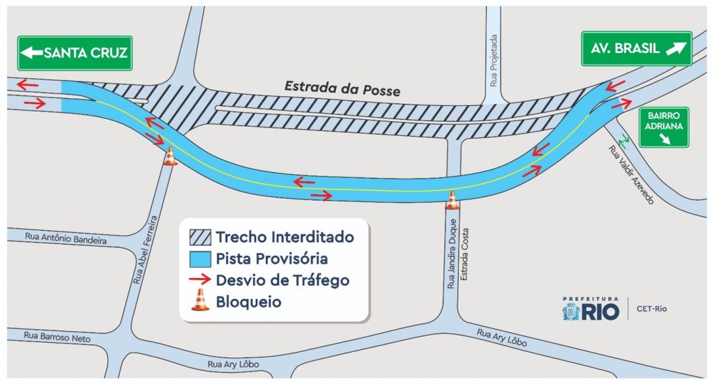 Trecho da Estrada da Posse será fechado para obras do Anel Viário de ...